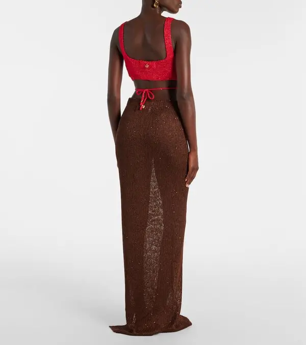 BANANHOT Alma Knitted Crop Top - Red