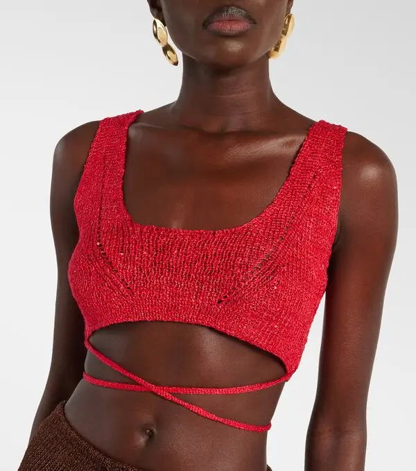 BANANHOT Alma Knitted Crop Top - Red