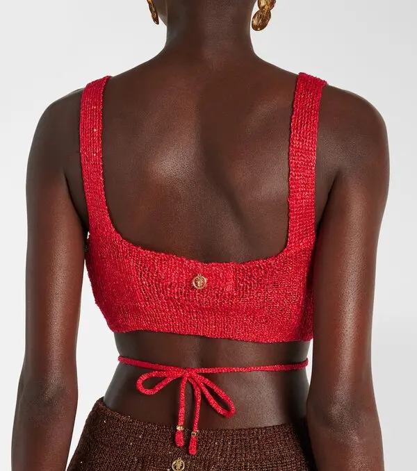 BANANHOT Alma Knitted Crop Top - Red