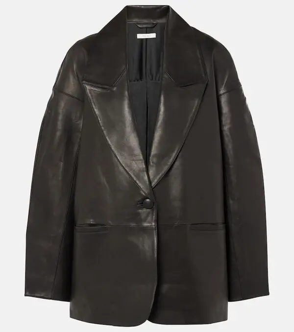 THE SEI Slouchy Leather Blazer