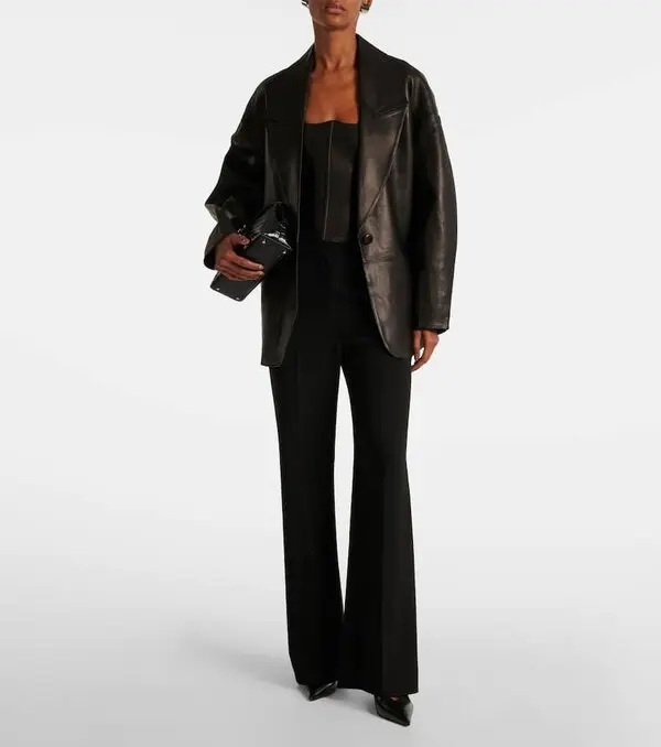 THE SEI Slouchy Leather Blazer