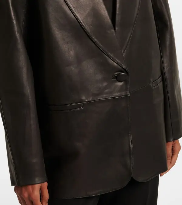 THE SEI Slouchy Leather Blazer