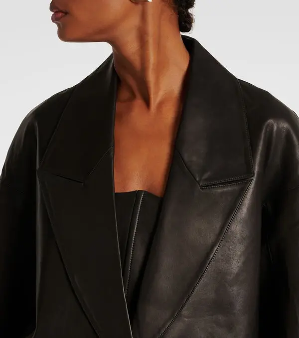 THE SEI Slouchy Leather Blazer