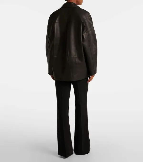 THE SEI Slouchy Leather Blazer