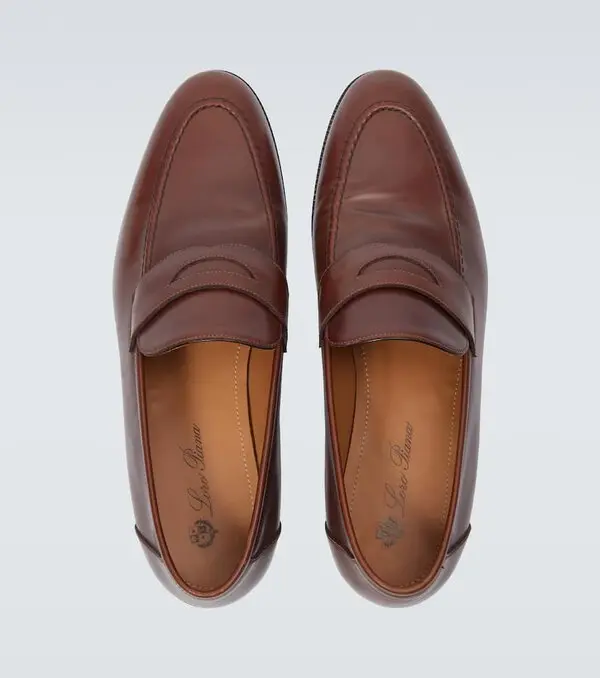 Loro Piana Sergio Leather Penny Loafers