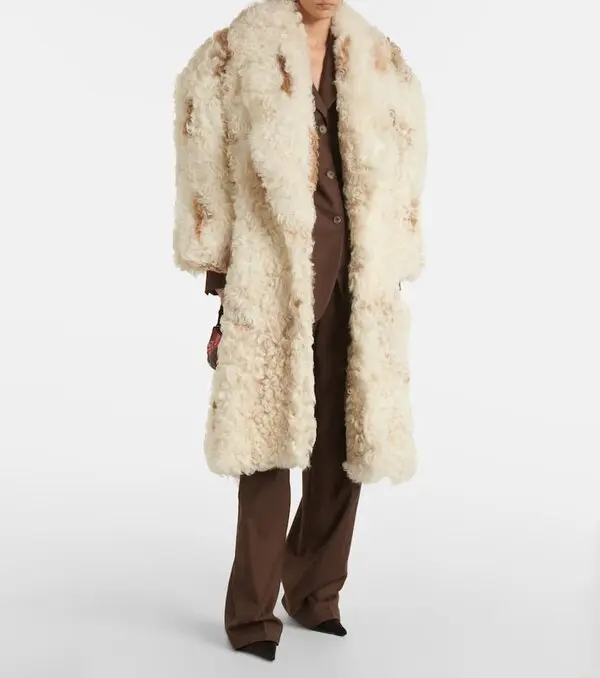 Magda Butrym Belted Shearling Coat