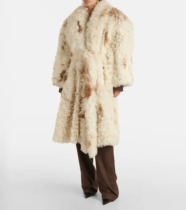 Magda Butrym Belted Shearling Coat