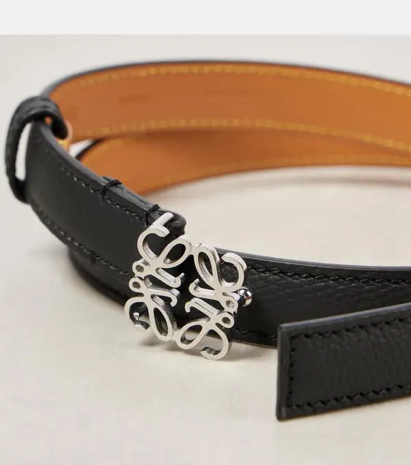 Loewe Anagram Leather Belt - Black