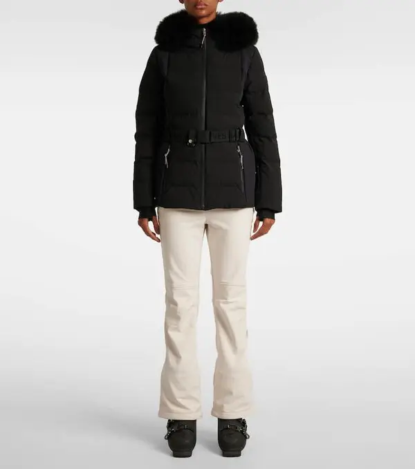 YVES SALOMON Logo Ski Pants Mont Blanc - White