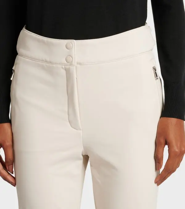 YVES SALOMON Logo Ski Pants Mont Blanc - White