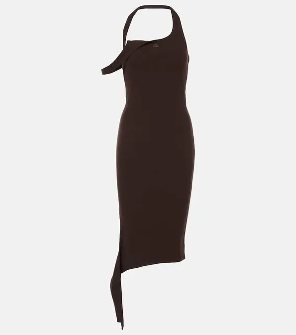 COURREGES Ribbed-knit Midi Dress