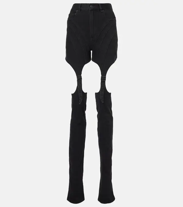 MUGLER High-rise Skinny Jeans - Black