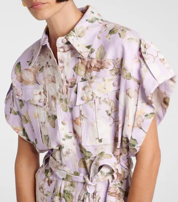 Zimmermann Acacia Floral Linen Playsuit
