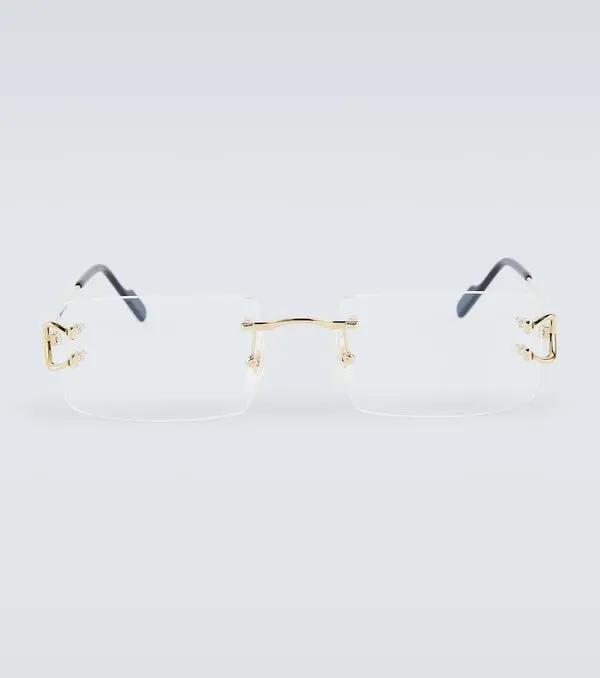 Cartier Signature C De Rectangular Glasses - Gold