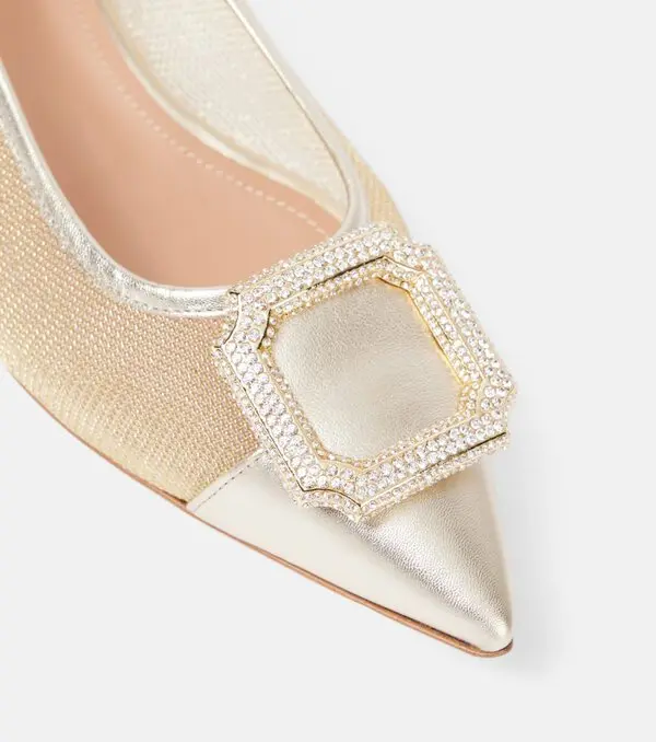 MALONE SOULIERS Lina Crystal-embellished Ballet Flats - Silver