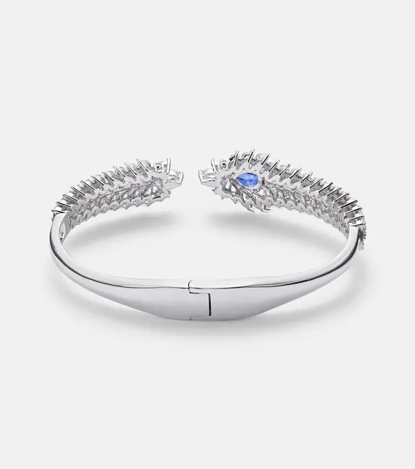 Yeprem 18kt White Gold Diamond And Sapphire Bangle