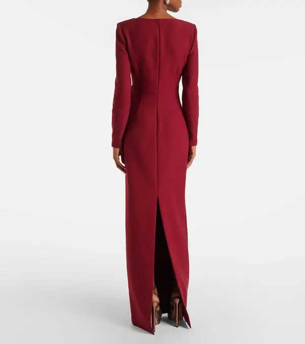Roland Mouret Floral-applique Crepe Gown