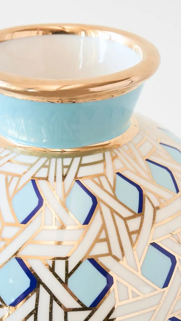 Jonathan Adler Basket Weave Round Vase