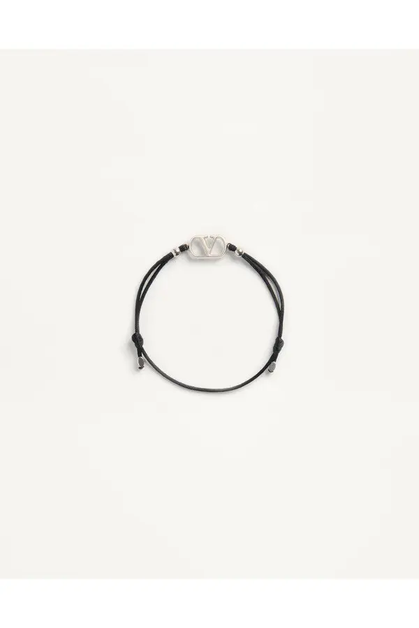 Valentino Garavani Vlogo Signature Cotton Bracelet - Black