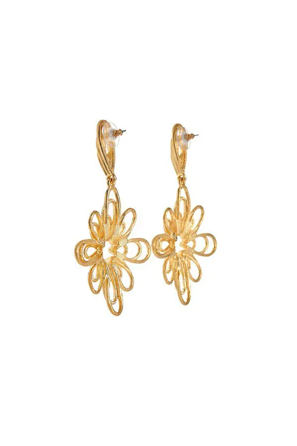 KENNETH JAY LANE Tone Flower Drop Earrings