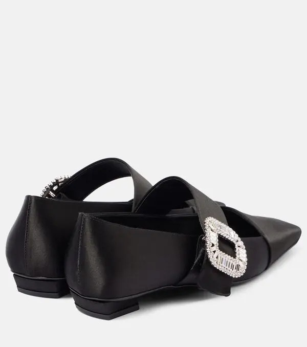 ROGER VIVIER Belle Vivier Embellished Satin Flats