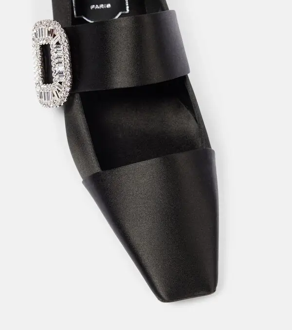 ROGER VIVIER Belle Vivier Embellished Satin Flats