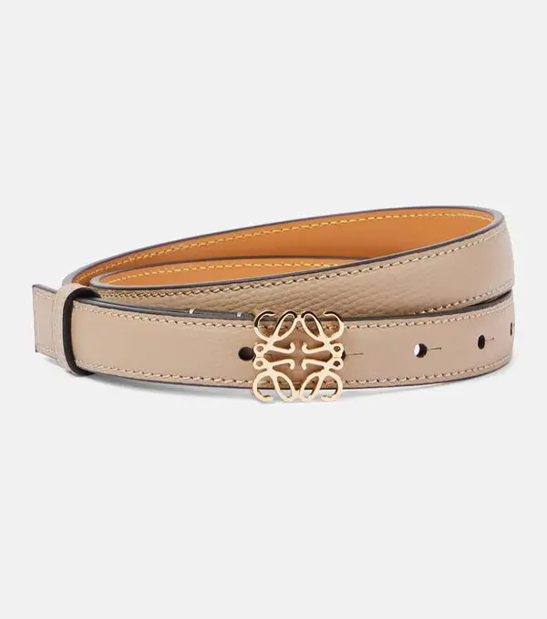 Loewe Anagram Leather Belt - Beige