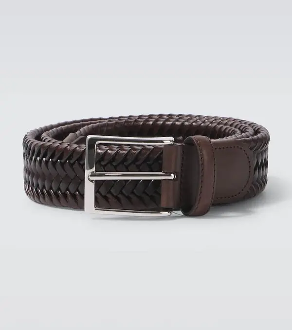 Rubinacci Woven Leather Belt - Brown