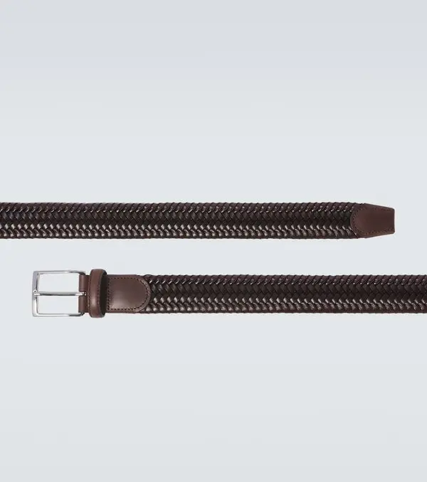 Rubinacci Woven Leather Belt - Brown
