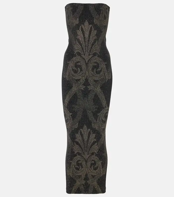 Wolford X Etro Lamé Jacquard Midi Dress - Black