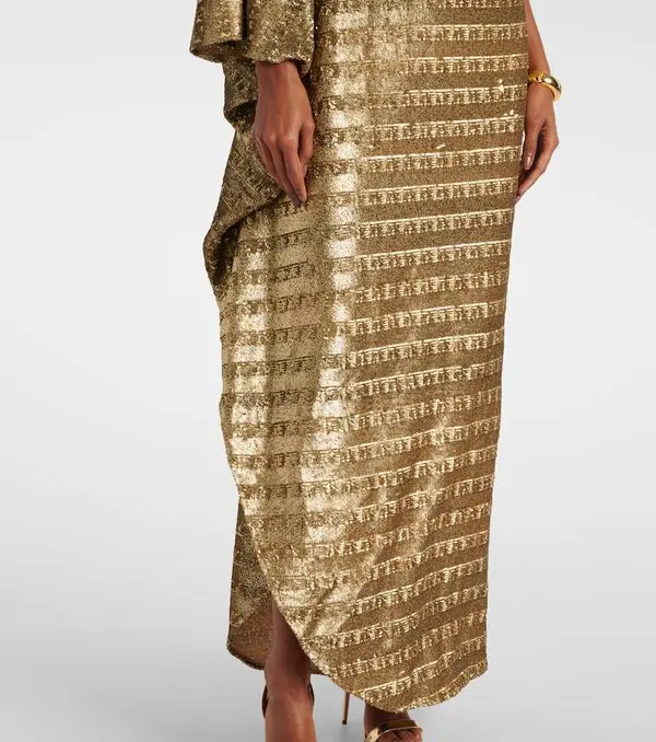 TALLER MARMO Gilded Ubud Sequined Gown