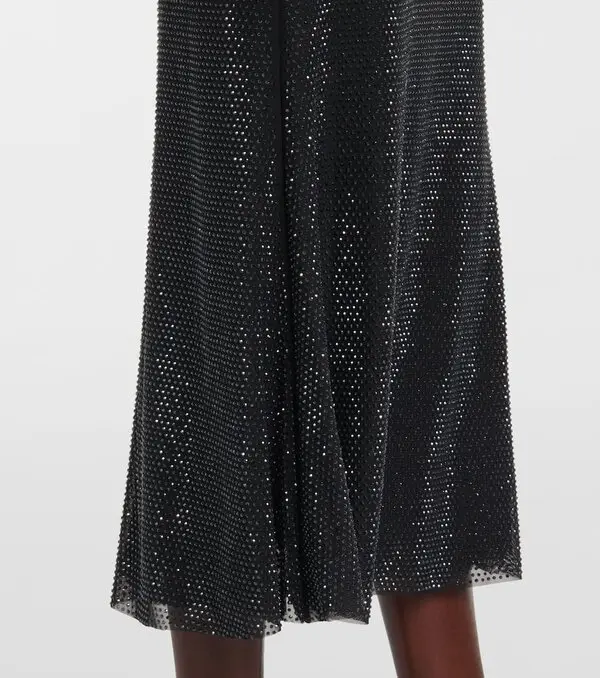 SELF-PORTRAIT Rhinestone-embellished Midi Dress