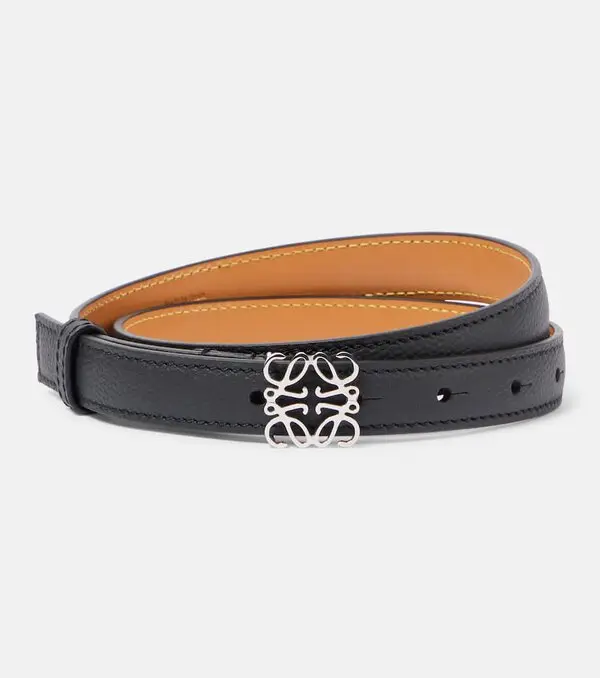 Loewe Anagram Leather Belt - Black