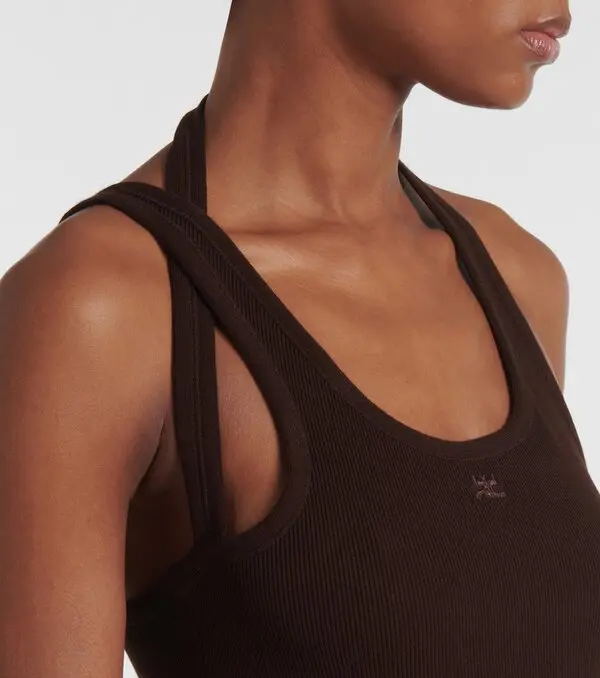 COURREGES Courrèges Undressed Ribbed-knit Midi Dress - Black