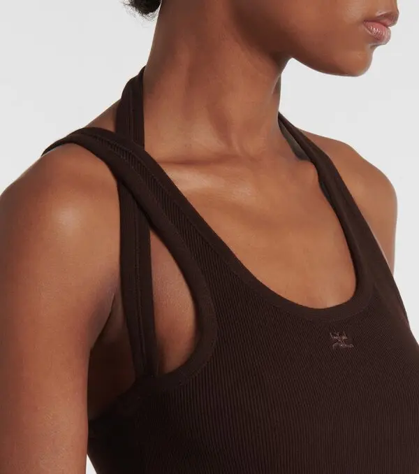 COURREGES Courrèges Undressed Ribbed-knit Midi Dress - Black