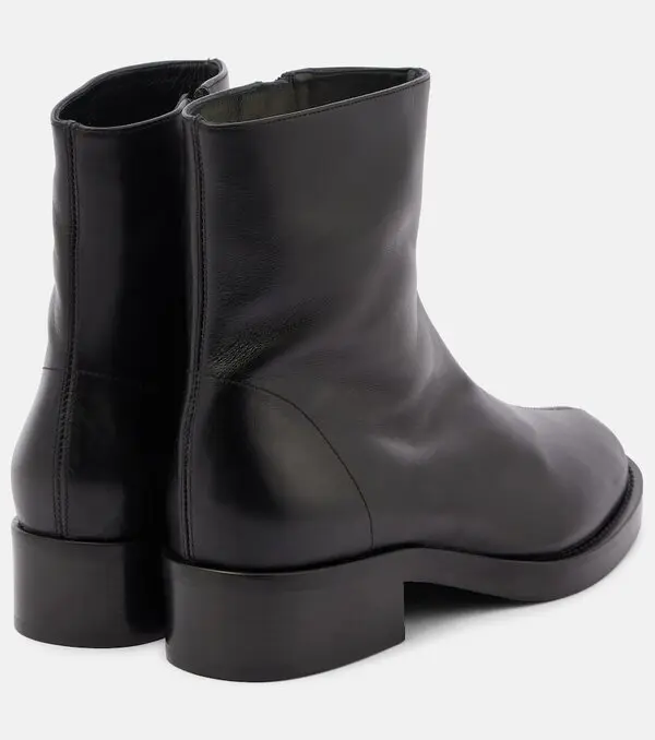 Co Leather Ankle Boots With Side Zip