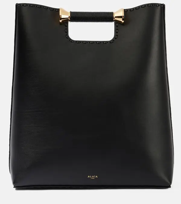 Alaïa Bobine Leather Tote Bag - Black