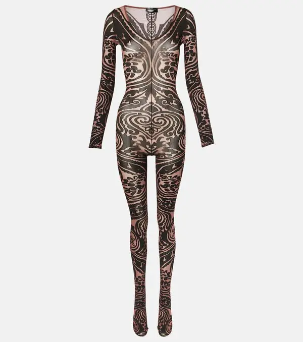 Wolford X Etro Tattoo Paisley Catsuit - Brown