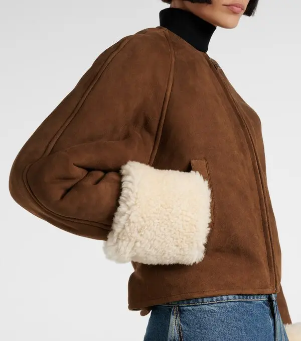 AZZEDINE ALAIA Alaïa Shearling-trimmed Suede Jacket