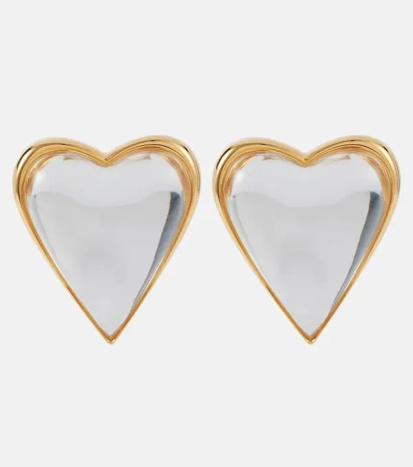 Alaïa Le Cœur Bombe Heart-shaped Clip-on Earrings - Silver