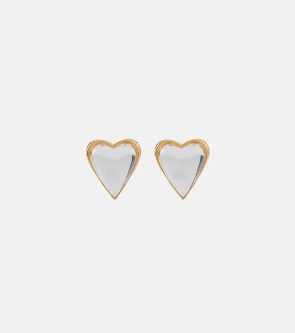 Alaïa Le Cœur Bombe Heart-shaped Clip-on Earrings - Silver