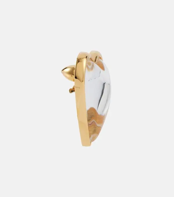 Alaïa Le Cœur Bombe Heart-shaped Clip-on Earrings - Silver
