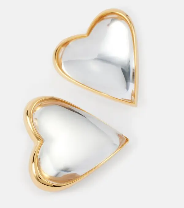 Alaïa Le Cœur Bombe Heart-shaped Clip-on Earrings - Silver