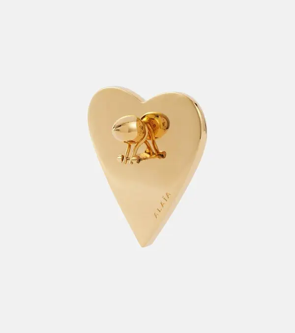Alaïa Le Cœur Bombe Heart-shaped Clip-on Earrings - Silver