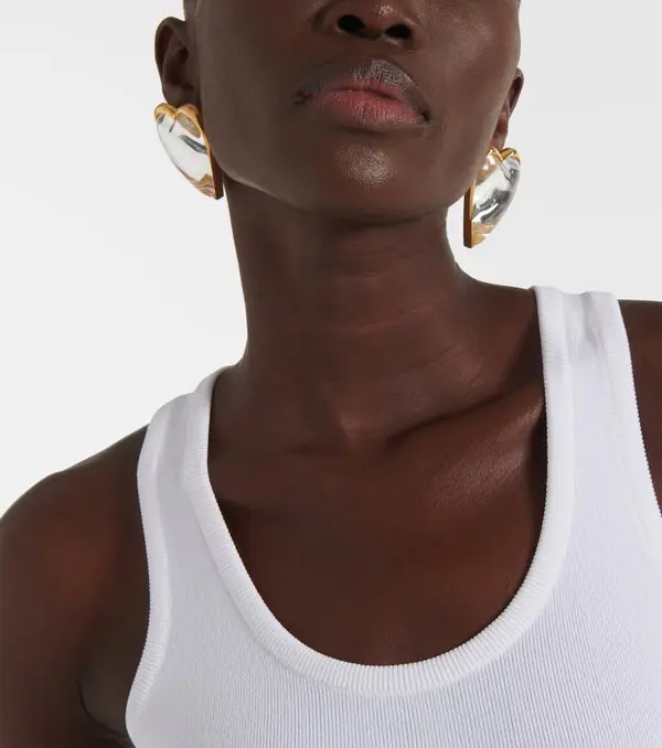 Alaïa Le Cœur Bombe Heart-shaped Clip-on Earrings - Silver
