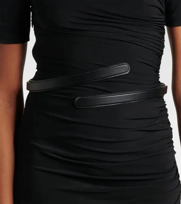 Alaïa Flex Thin Twist Leather Belt