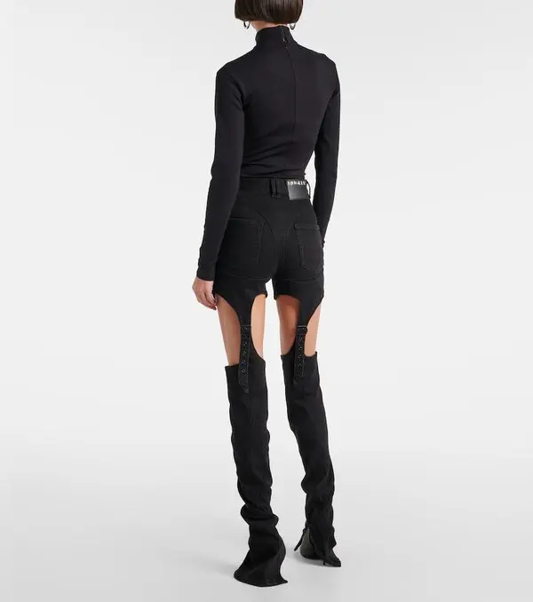 MUGLER High-rise Cutout Skinny Jeans