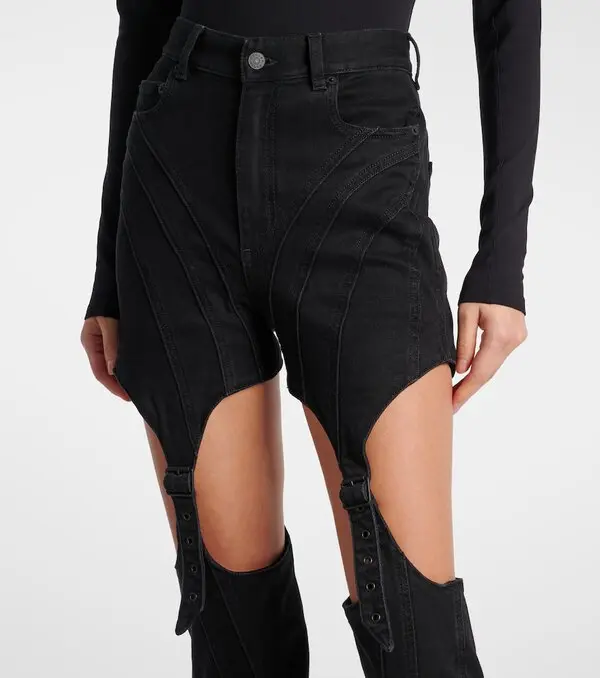 MUGLER High-rise Cutout Skinny Jeans