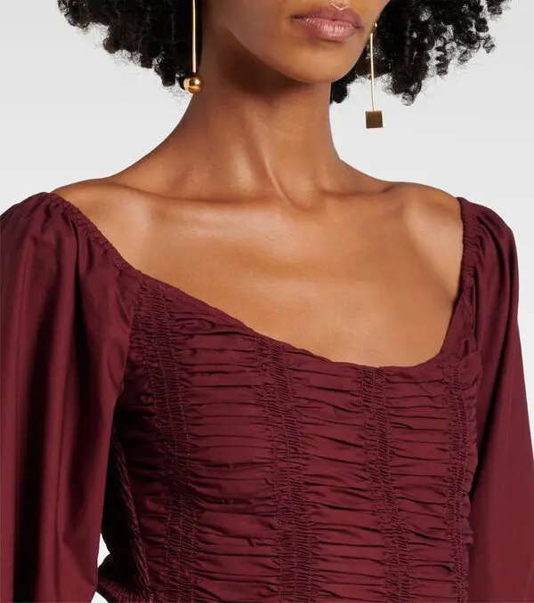 Faithfull The Brand Alma Gathered Cotton Maxi Dress