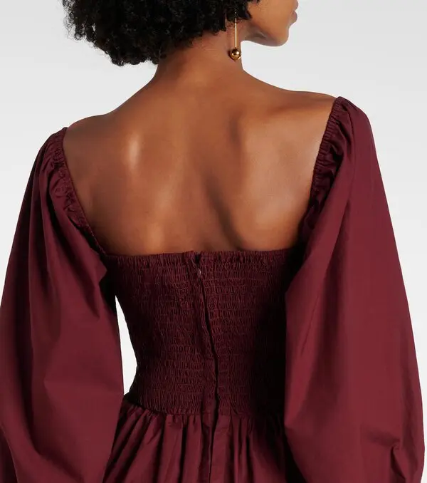 Faithfull The Brand Alma Gathered Cotton Maxi Dress